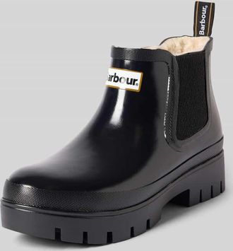 Barbour Stiefel mit Label-Patch Modell Halton Faux Fur Welly