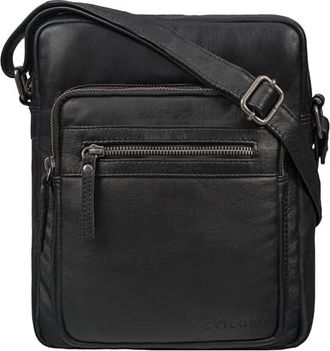STILORD Ringo Sac &agrave; bandouli&egrave;re en cuir pour hommes Sac &agrave; bandouli&egrave;re Vintage Crossbody Sac r&eacute;tro Sac cuir hommes petit Saccoche, Couleur:noir