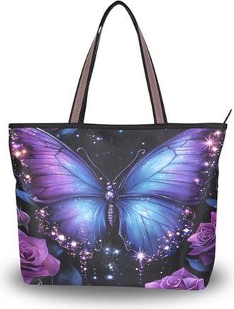 Alaza Grand sac fourre-tout, sac à bandoulière pour femme, sac à main décontracté de grande capacité, chat gris sur la clôture de jardin, sac de courses ave