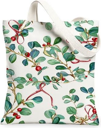 Generic Sacs fourre-tout en toile &agrave; motif floral respectueux de lenvironnement, r&eacute;utilisables, vintage, l&eacute;gers, lavables, blanc, 13x15 Inch