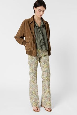 Gerard Darel Chemise brod&eacute;e en voile de coton - CEYLIA - Vert Kaki