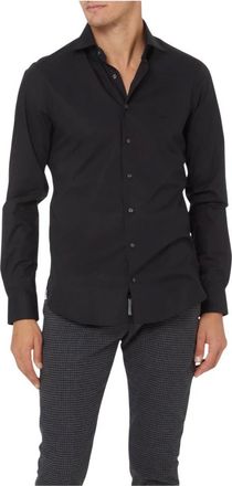 Michael Kors Homme, Chemises, Noir, Taille: XL Poplin Stretch Slim Shirt