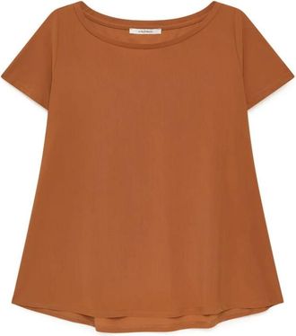 Maliparmi Maliparmi, Femme, Tops, Brun, Taille: 42 FR Soft Jersey T-Shirt