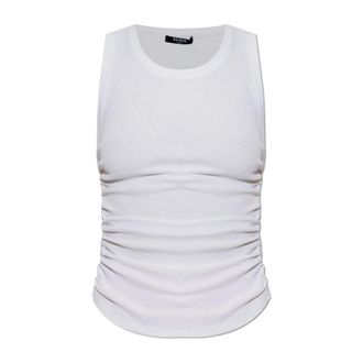 Balmain Top mit verstellbaren Kordelz&uuml;gen an den Seiten - - Tops - Damen - Wei&szlig; - M