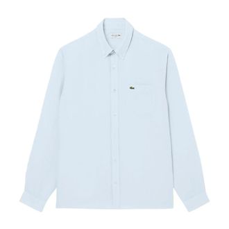 Lacoste Chemise en lin coupe droite - Homme - Chemises - Bleu - Taille: L
