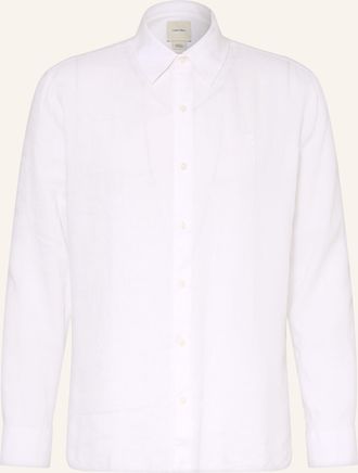 Calvin Klein Hemd Classic Fit Mit Leinen weiss