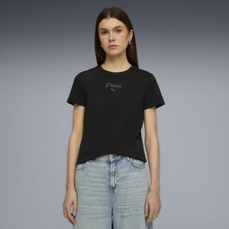 Puma Essentials Script T-Shirt Damen, Kleidung, Schwarz, XL
