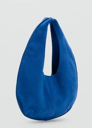 Mango Petit sac en cro&ucirc;te de cuir bleu &eacute;lectrique - Femme - Taille unique - MANGO