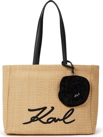 Karl Lagerfeld sac porté épaule à appliqué fleur - Tons neutres