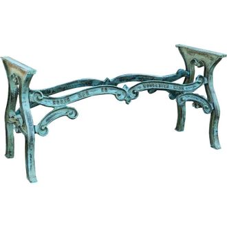 Biscottini International Beingestell f&uuml;r Gartentische. Struktur aus massivem Eisen und Gusseisen f&uuml;r den Innen- und Au&szlig;enbereich. Platten aus Glas, Holz