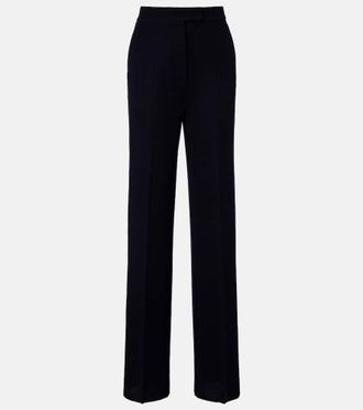 Max Mara Weite Hose Attinia aus Schurwoll-Piqu&eacute;