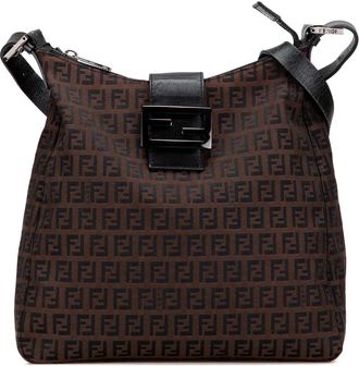 Fendi Hobo Bags - Zucchino Canvas Shoulder Bag - Gr. unisize - in Braun - f&uuml;r Damen