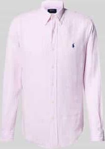 Polo Ralph Lauren Custom Fit Leinenhemd mit Label-Stitching