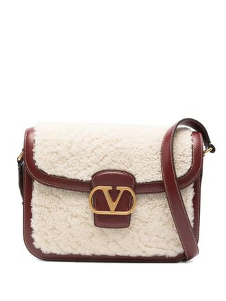 Valentino Garavani sac porté épaule en peau lainée - Blanc