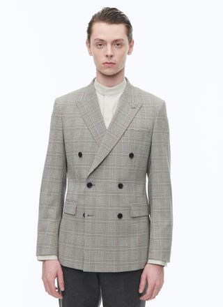 Fursac Veste crois&eacute;e en laine m&eacute;lang&eacute;e - Taille 50 - Homme