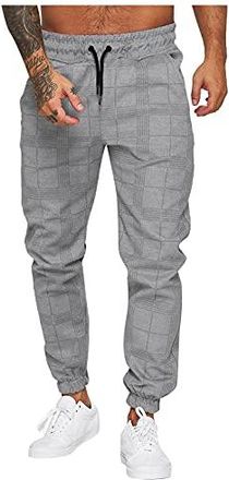 Generic Baggy Pantalon de jogging pour homme - Taille et ourlet &eacute;lastiques - Pantalon de course ray&eacute; avec cordon de serrage - Pantalon de fitness l&eacute;ger - Pant