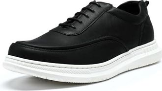 AlltheMen Baskets Hommes Chaussures Casual Oxford &agrave; Lacets Business Mariage Mocassins Basses L&eacute;ger Noir 42