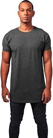 Urban Classics T Shirt pour Homme Long avec Manches retroussées, Turn Up Tee Coupe Longue, Manches Courtes, Col Rond, 100 % Coton, Taille XXL, charcoal