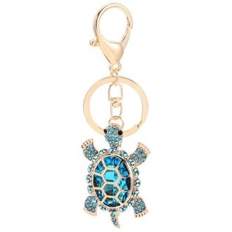 Kesyoo Porte-cl&eacute;s en forme de tortue en alliage de zinc avec pendentif d&eacute;coratif pour sacs &agrave; dos et sacs Taille 11 x 4 x 2 cm Bleu
