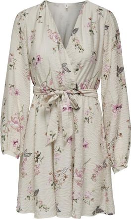 Only Wickelkleid Damen, Pumice Stone/AOP:OCC. Romantic Garden, XS