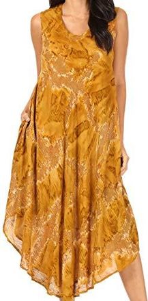 Sakkas 16801 - Laeila Tie Dye Lav&eacute; Long sans Manches Caftan d&eacute;bardeur Robe/Cover Up - Olive - OS