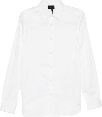 Emporio Armani Homme, Chemises, Blanc, Taille: S Stretch Pima Cotton Shirt