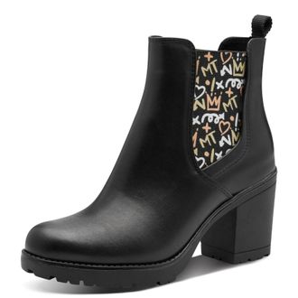 Marco Tozzi Marco Tozzi Damen Chelsea Boots mit Blockabsatz Vegan, Mehrfarbig (Black Multi), 38 EU