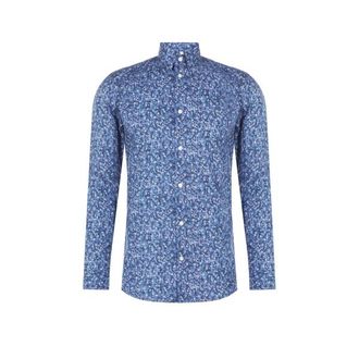 Au Printemps Paris Baumwollhemd mit Liberty-Print - Blau