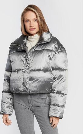 Calvin Klein Winterjacke High Shine Metallic K20K204688 Silberfarben Regular Fit