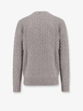 Polo Ralph Lauren Mens Cable-Knit Sweater Wool & Cashmere Grey