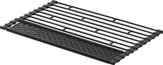 Yamazaki Tableware Yamazaki 5058 TOWER Faltbare Abtropfmatte, schwarz, Stahl/Silikon, minimalistisch, 42 x 26 x 0.8 cm