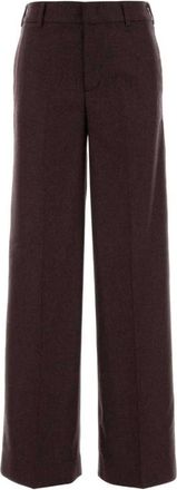 Pantaloni Torino Femme, Pantalons, Violet, Taille: 34 FR Pantalon Large en Laine M&eacute;lang&eacute;e