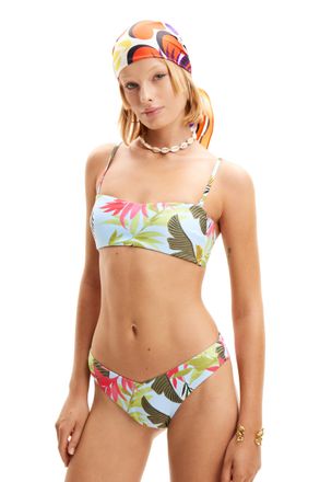 Desigual Womens Swim_Palms Bikini Top, blau, S