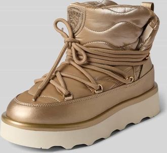 Blauer Boots mit Label-Patch