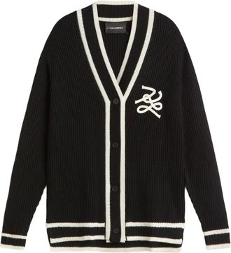 Karl Lagerfeld cardigan à col v - Noir