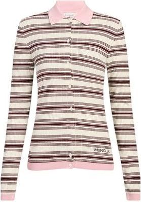Moncler Polo manches longues &agrave; rayures en coton