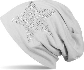 styleBREAKER M&uuml;tze Leichte Beanie mit Strass Stern