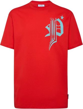 Philipp Plein Homme, Tops, Rouge, Taille: L T-Shirt Col Rond Skull