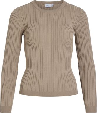 Vila Vimullie L/S O-Neck Rib Knit Top/Pb