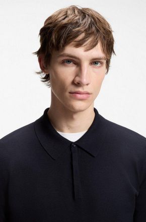 HUGO BOSS Polokragenpullover San Pippo Polokragen, Feinstrick, schmale Passform