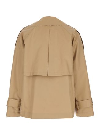 Twinset Womens Trench Coat Short Beige Cotton