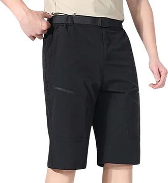 Generic Pantalon cargo pour homme - Short de jogging pour homme - Short de fitness - Respirant - Grande taille - Cordon de serrage - Poches de plage, Noir, 6X