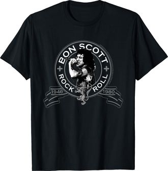 Popfunk Bon Scott Rock n Roll Lion Shield T-Shirt