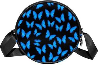 Generic Petit sac &agrave; bandouli&egrave;re circulaire pour femme, petit sac &agrave; bandouli&egrave;re avec fermeture &eacute;clair, bretelles r&eacute;glables, sac &agrave; main rond d&eacute;contract&eacute; pour fe