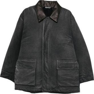 Auralee veste à col et poches - Noir