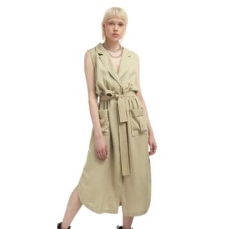 Blauer Robe sans manches - Femme - Robes - Beige - Taille: 36 FR
