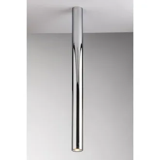 Luce-Ambiente-Design Fluke Cylindrical Ceiling Light in Chrome Metal 75 Cm