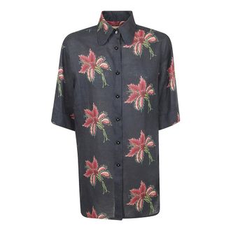 Valentino Garavani Femme, Blouses et Chemises, Multicolore, Taille: 34 FR Chemise en lin imprim&eacute;