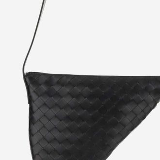 Bottega Veneta Mens Small Virgule Bag Black Calfskin Messenger