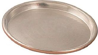 Vigor Blinky 94080-38 flache runde Pfanne aus verzinntem Kupfer, Randhöhe 3 cm, Durchmesser 38 cm